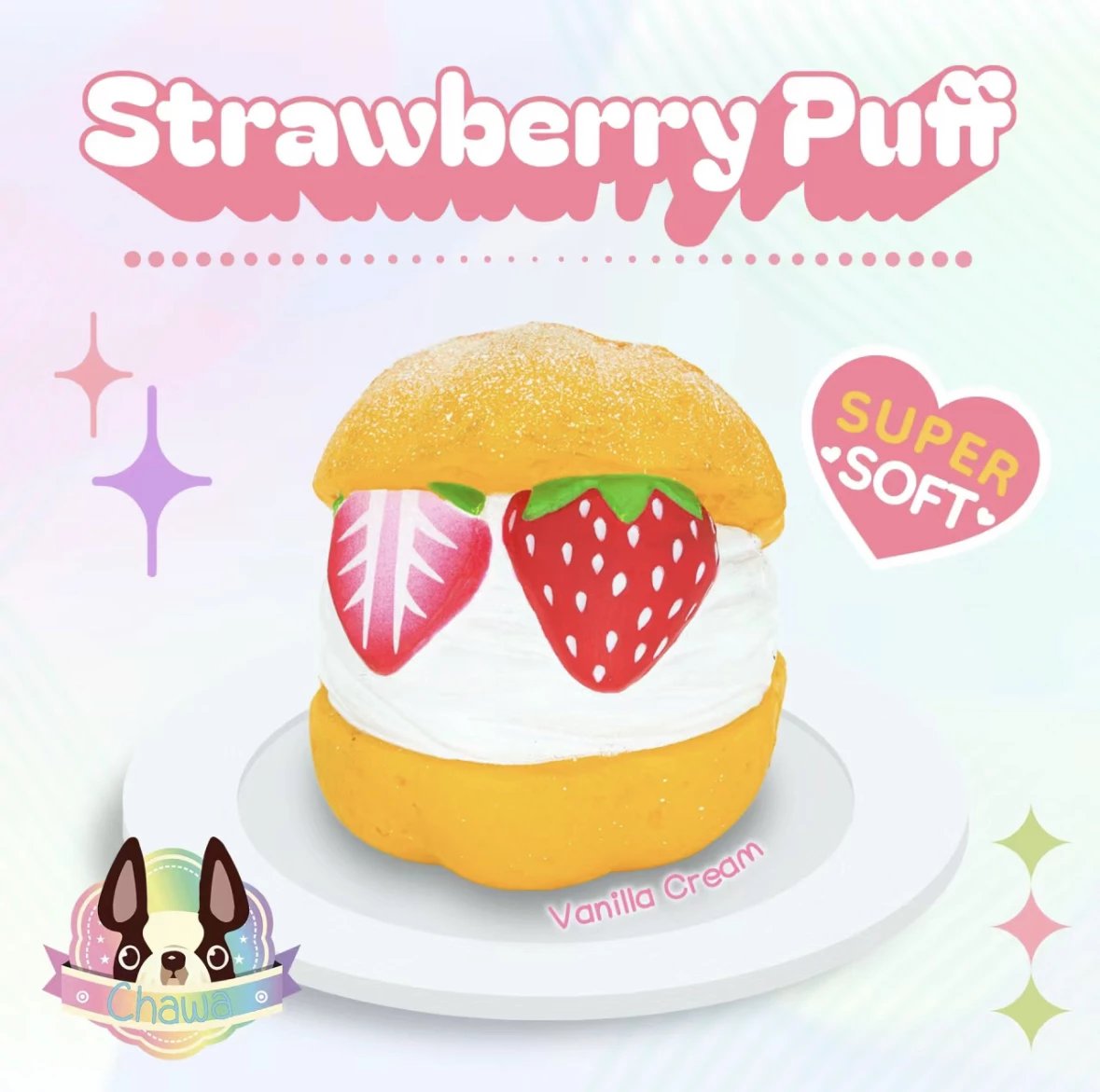 Chawa Strawberry Puff Squishy (limited edition) – taketherare